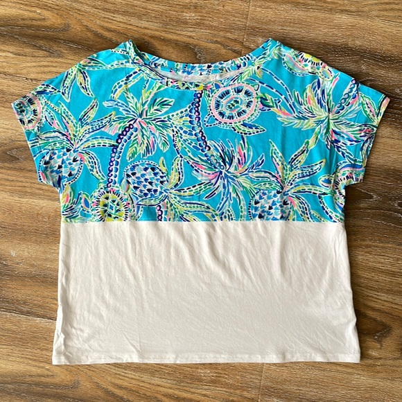 Lilly Pulitzer | Tops | Lilly Pulitzer Finn Cropped Top Bermuda Blue ...